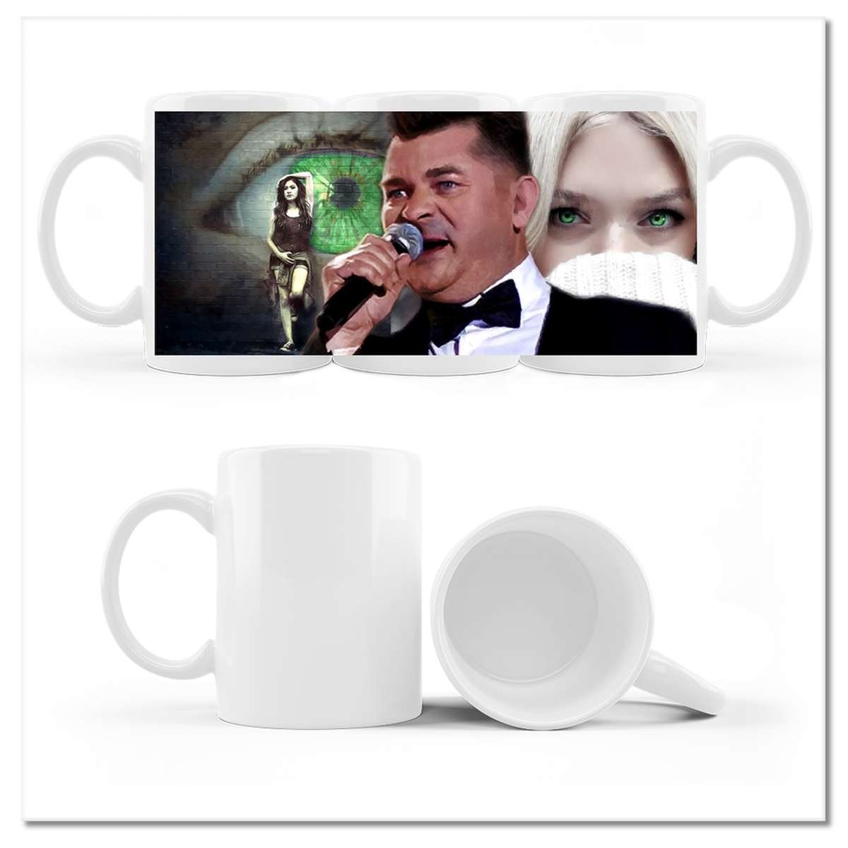 Kubek ceramiczny, Zielone Oczy Zenek, 330 ml, ZeSmakiem, biały ...