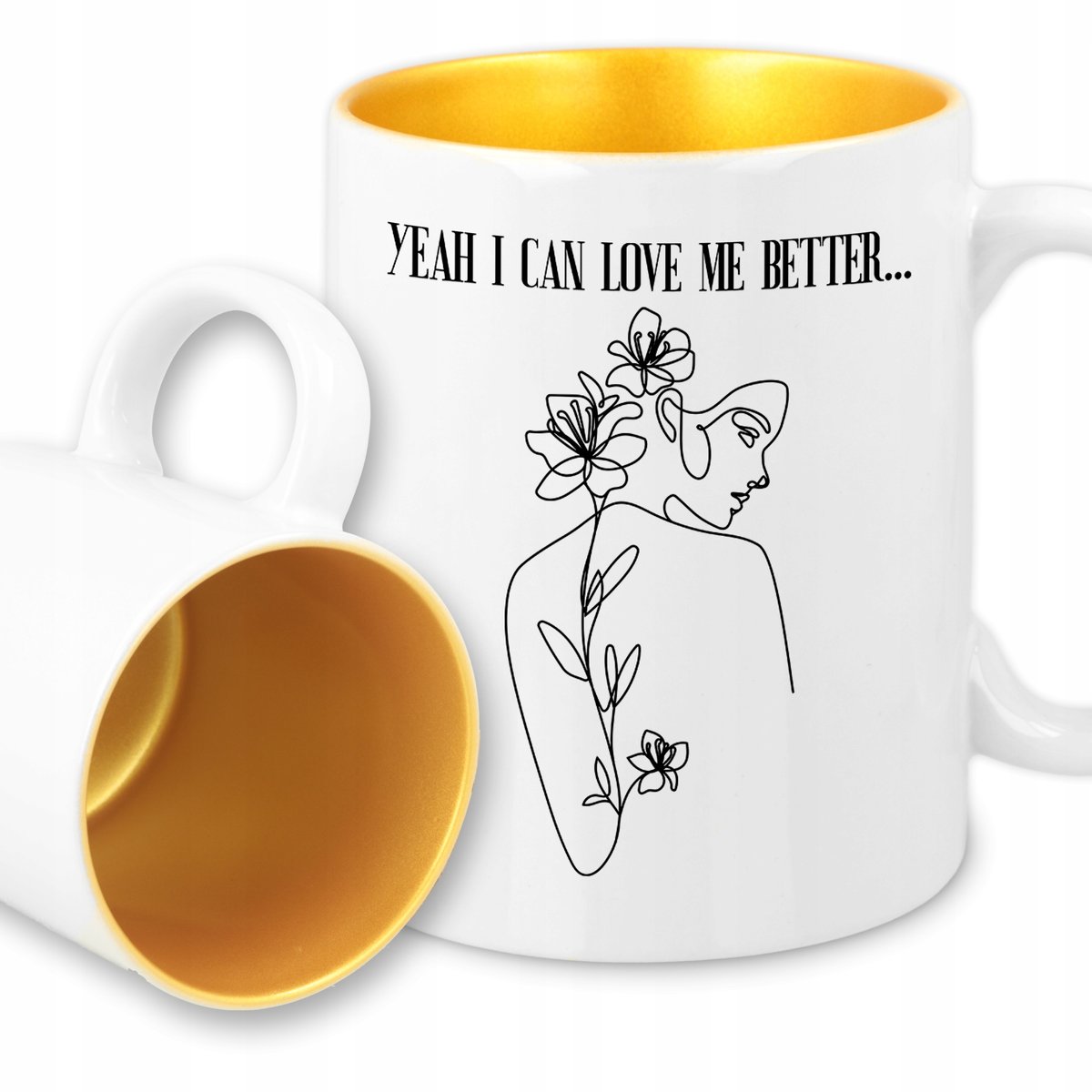 Kubek ceramiczny, ZŁOTE WNĘTRZE, 330 ml, StyleCouture, biały - StyleCouture | Sklep EMPIK.COM