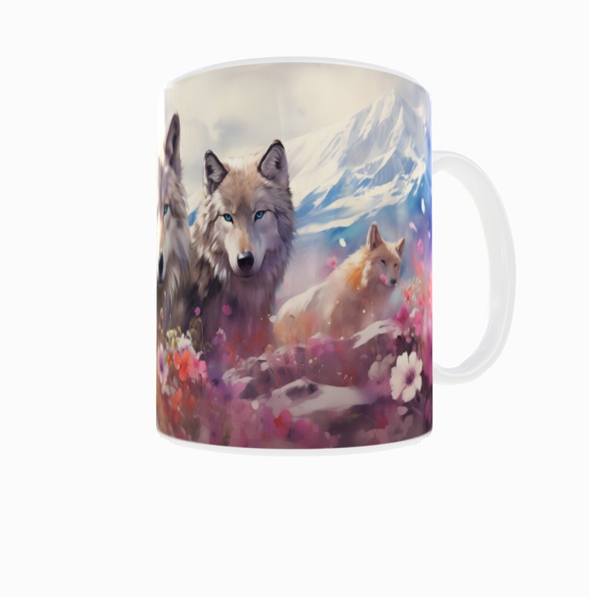 Kubek ceramiczny, zwierzęta, Wilki Wilki Wolf Wataha, 300 ml - Inna ...