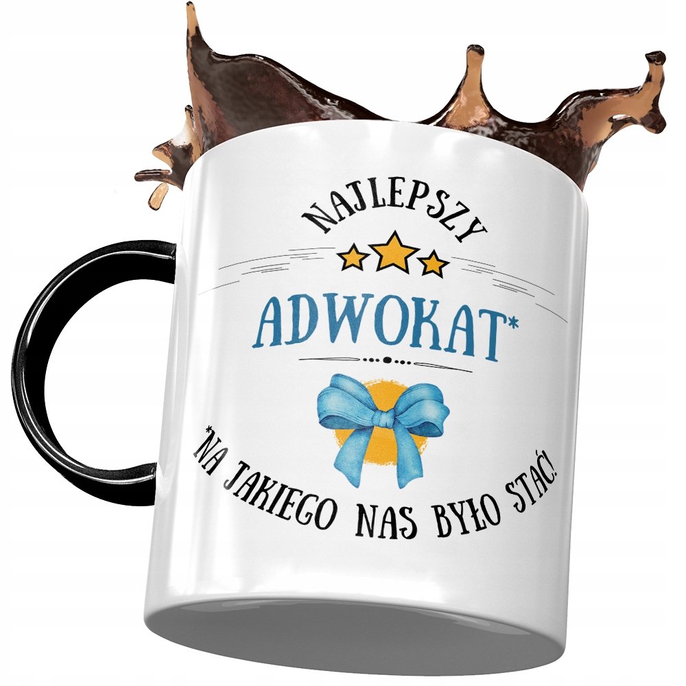 Kubek Czarny Adwokata Na Jakiego Nas Było Stać z Nadrukiem ze Zdjęciem + Opakowanie na prezent ...