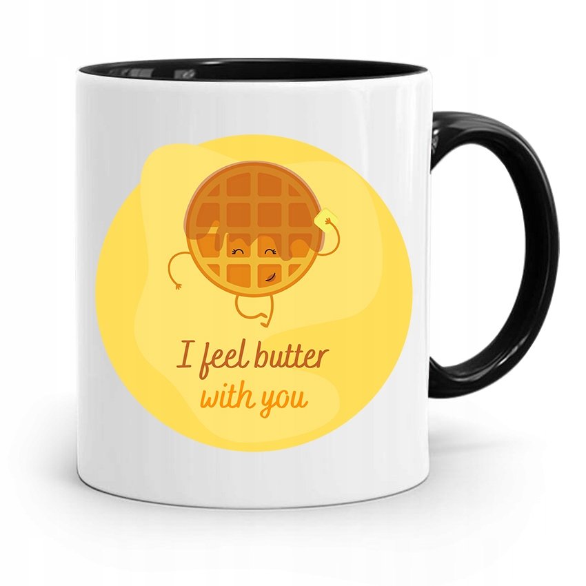 KUBEK CZARNY DLA CHŁOPAKA I FEEL BUTTER WITH YOU z Nadrukiem ze ...
