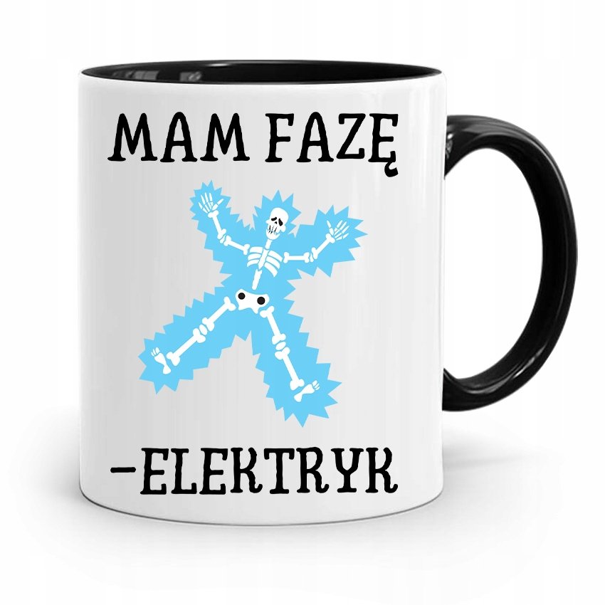 KUBEK CZARNY DLA ELEKTRYKA MAMA FAZĘ ELEKTRYK z Nadrukiem ze Zdjęciem - PoliDraw | Sklep EMPIK.COM