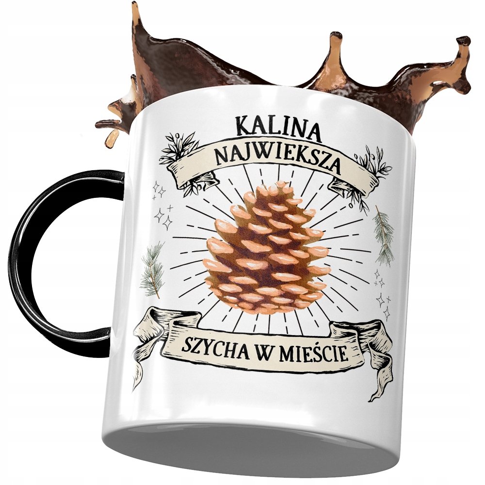 Kubek Czarny Dla Kaliny Żony Przyjaciółki z Nadrukiem ze Zdjęciem ...