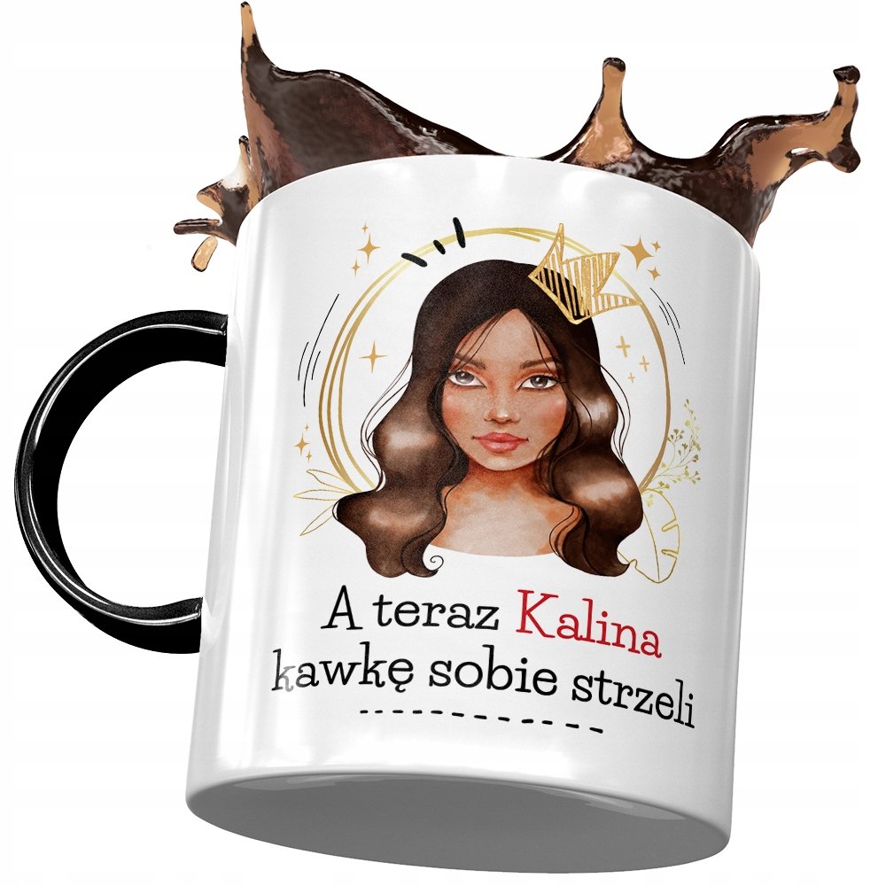 Kubek Czarny Dla Kaliny Żony Przyjaciółki z Nadrukiem ze Zdjęciem ...