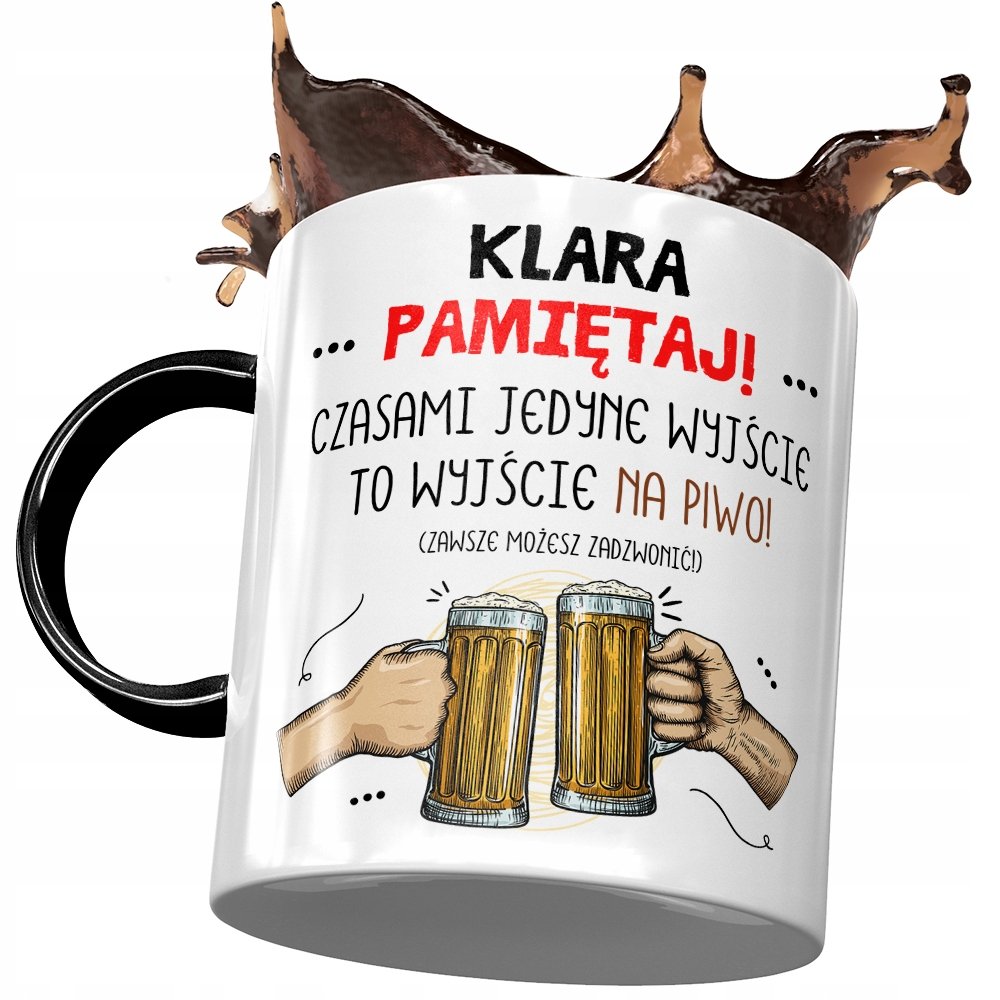 Kubek Czarny dla Klary Przyjaciółki Koleżanki z Nadrukiem ze Zdjęciem ...