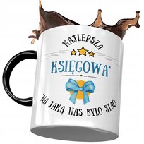 Kubek Czarny Dla Księgowej Najlepsza Księgowa Z Nadrukiem Ze Zdjęciem+ Opakowanie Na Prezent ...