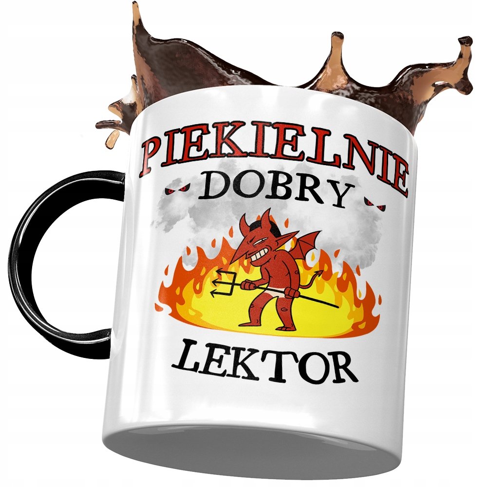 Kubek Czarny Dla Lektora Piekielnie Dobry Lektor z Nadrukiem ze Zdjęciem - PoliDraw | Sklep ...