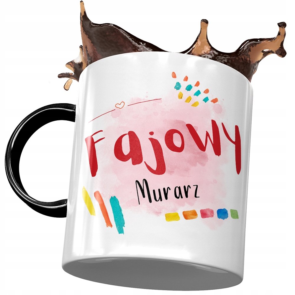 Kubek Czarny Dla Murarza Fajowy Murarz Prezent z Nadrukiem ze Zdjęciem ...