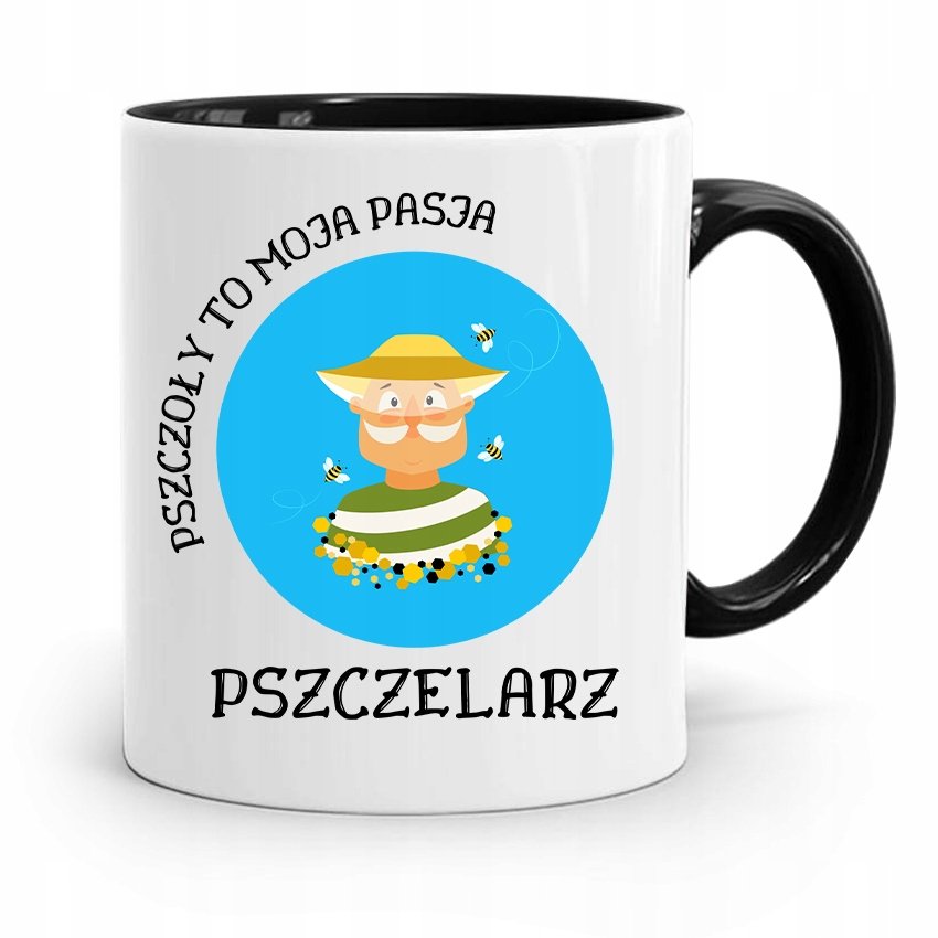 KUBEK CZARNY DLA PSZCZELARZA PSZCZOŁY MOJA PASJA z Nadrukiem ze Zdjęciem - PoliDraw | Sklep ...
