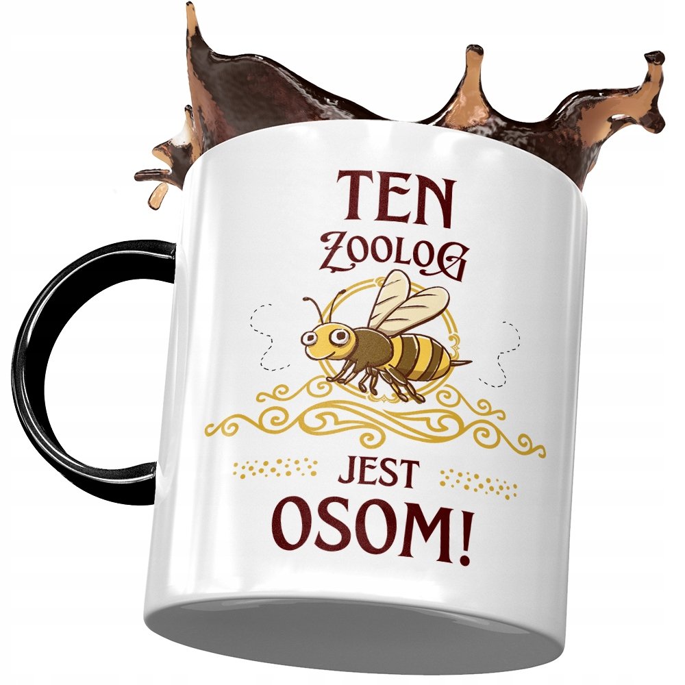 Kubek Czarny Dla Zoologa Ten Zoolog Jest Osom! Z Nadrukiem Ze Zdjęciem + Opakowanie Na Prezent ...