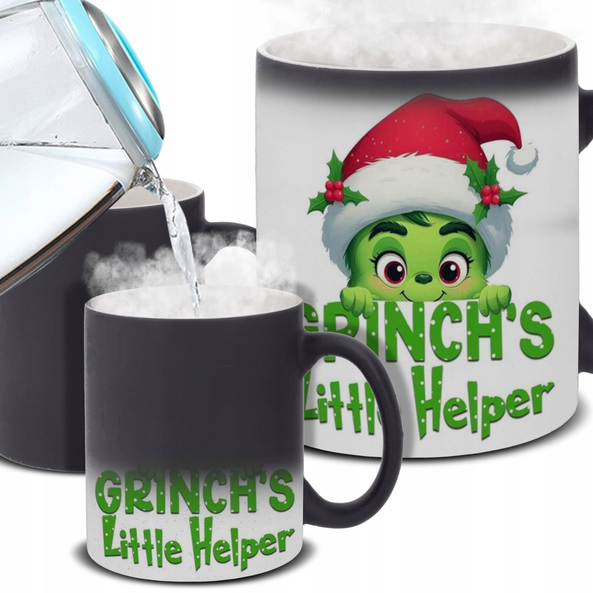 Kubek Czarny MAGICZNY GRINCH LITTLE HELPER Prezent Na Święta Mikołaja ...