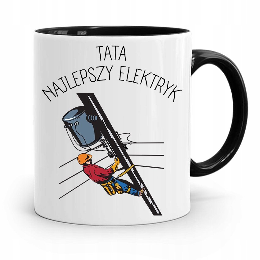 KUBEK CZARNY NA DZIEŃ OJCA NAJLEPSZY ELEKTRYK z Nadrukiem ze Zdjęciem - PoliDraw | Sklep EMPIK.COM