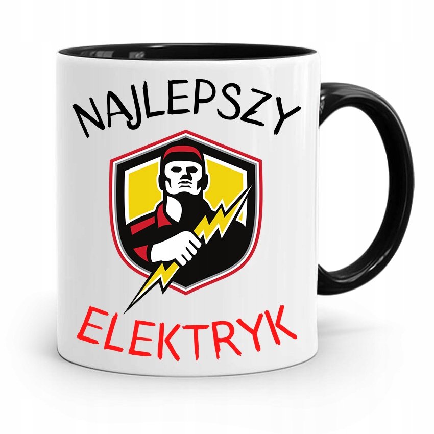 KUBEK CZARNY PREZENT ELEKTRYKA NAJLEPSZY ELEKTRYK z Nadrukiem ze Zdjęciem - PoliDraw | Sklep ...
