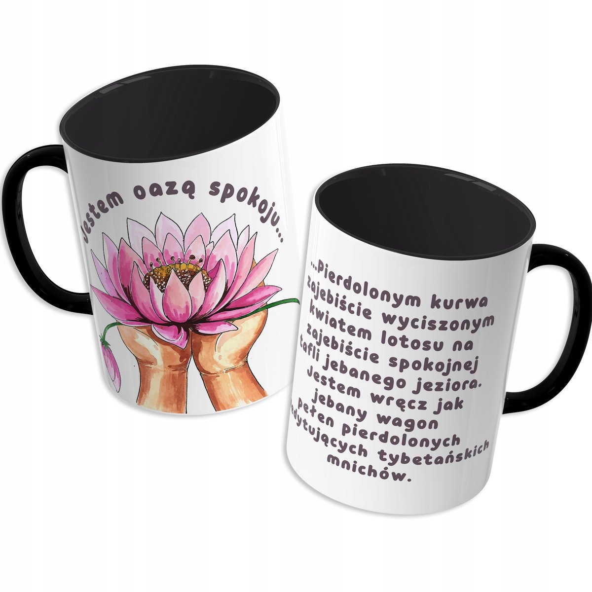 KUBEK Czarny Prezent JESTEM OAZĄ SPOKOJU Wzory - Inna marka | Sklep EMPIK.COM