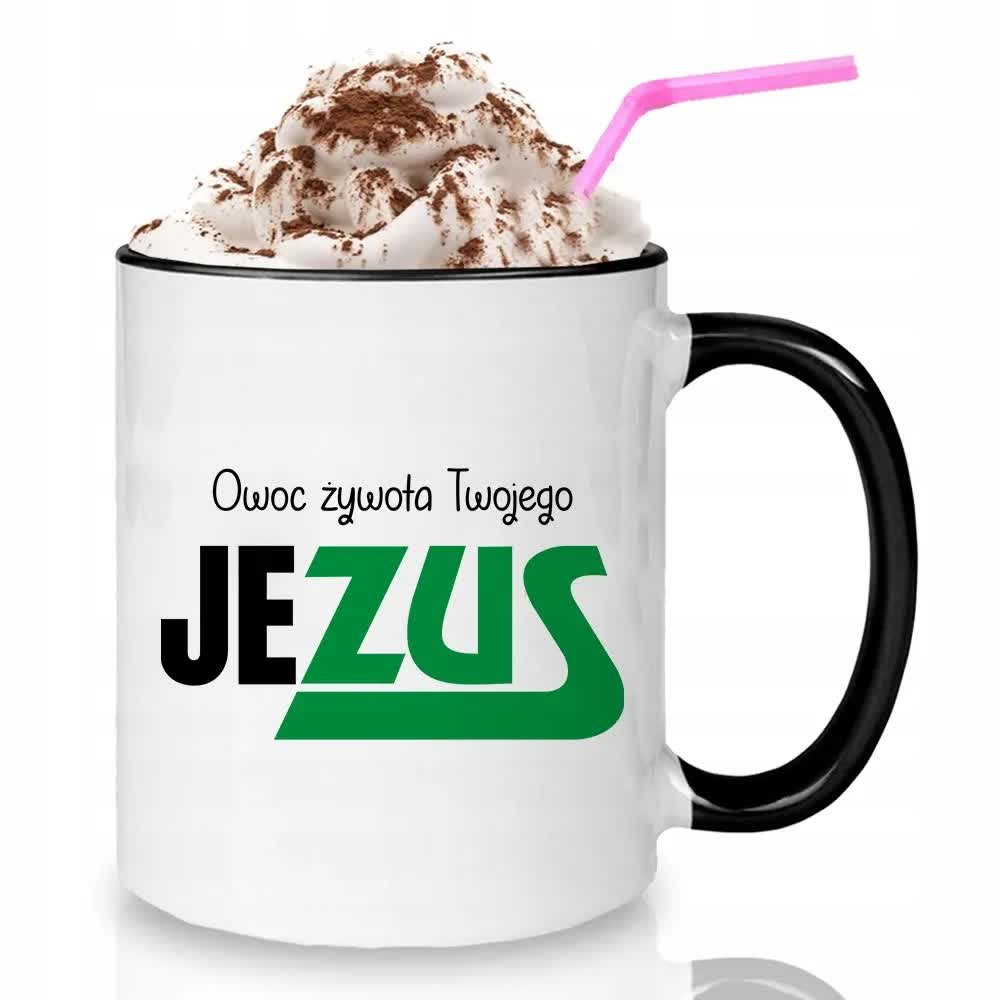KUBEK CZARNY Prezent Na Urodziny Zabawny OWOC ŻYWOTA TWOJEGO JEZUS ...