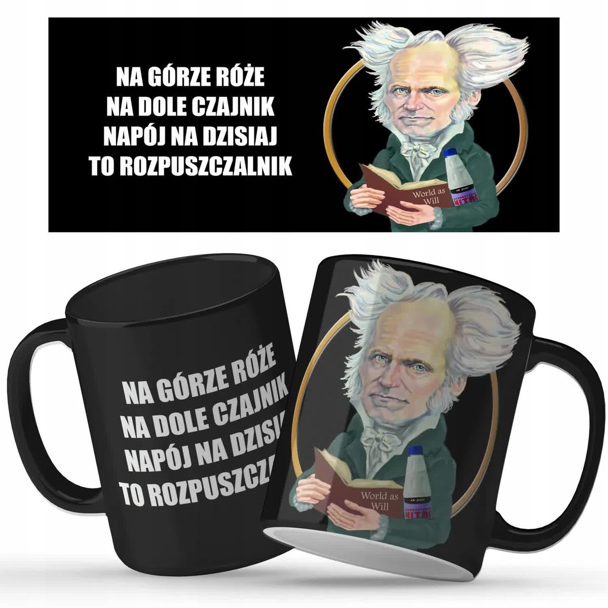 Kubek Czarny Prezent Urodziny Memy SCHOPENHAUER Wz - Inna marka | Sklep ...
