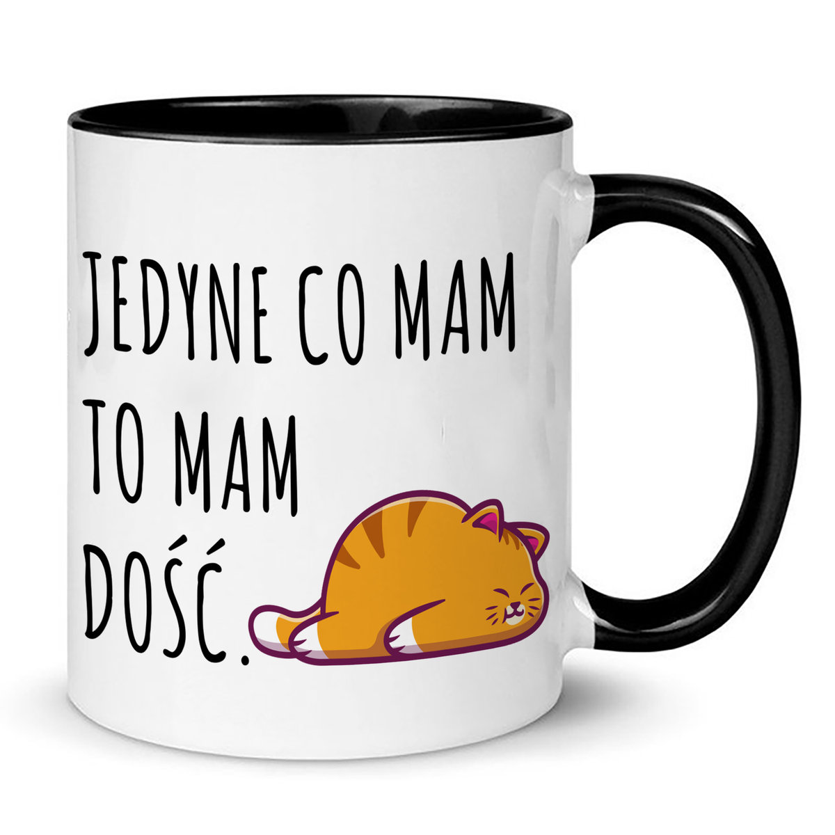 Kubek Czarny Środek Ucho Śmieszny Do Pracy Jedyne Co Mam To MAM DOŚĆ ...