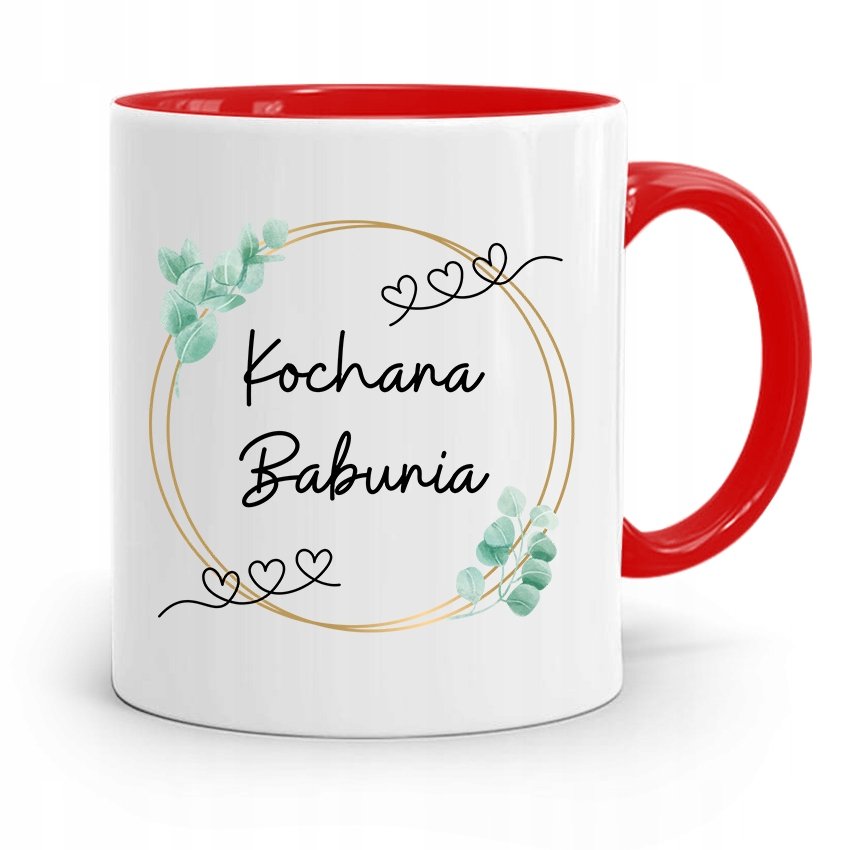 KUBEK CZERWONY DLA BABCI KOCHANA BABUNIA z Nadrukiem ze Zdjęciem - PoliDraw | Sklep EMPIK.COM