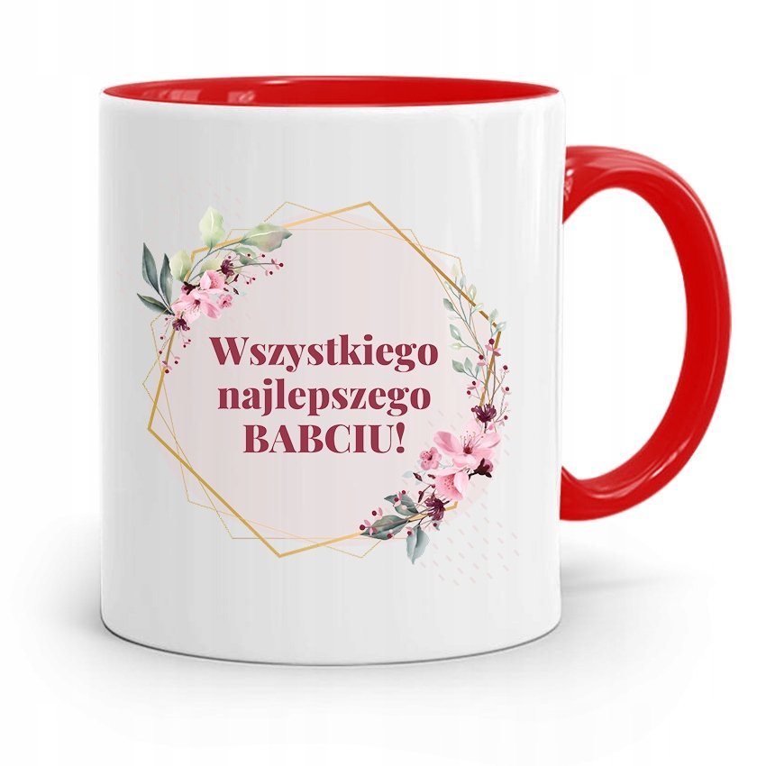KUBEK CZERWONY DLA BABCI WSZYSTKIEGO NAJLEPSZEGO z Nadrukiem ze Zdjęciem - PoliDraw | Sklep ...