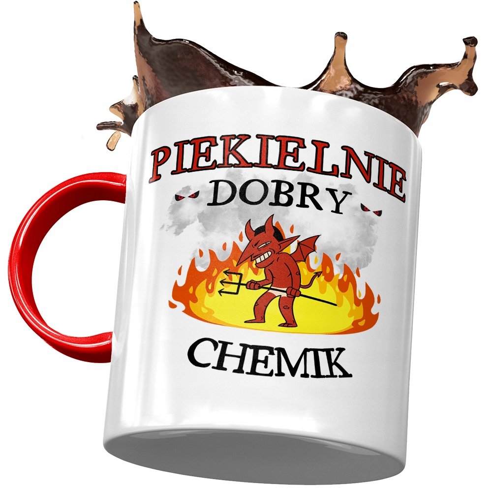 Kubek Czerwony Dla Chemika Piekielnie Dobry Chemik z Nadrukiem ze ...