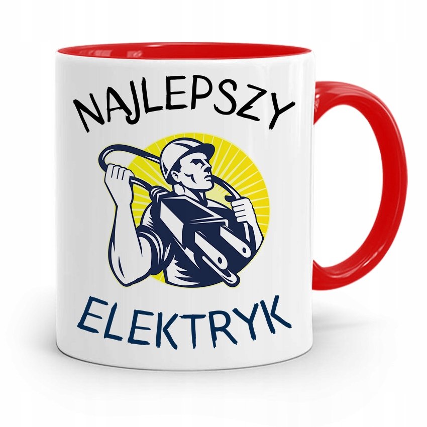 KUBEK CZERWONY DLA ELEKTRYKA NAJLEPSZY ELEKTRYK z Nadrukiem ze Zdjęciem - PoliDraw | Sklep EMPIK.COM