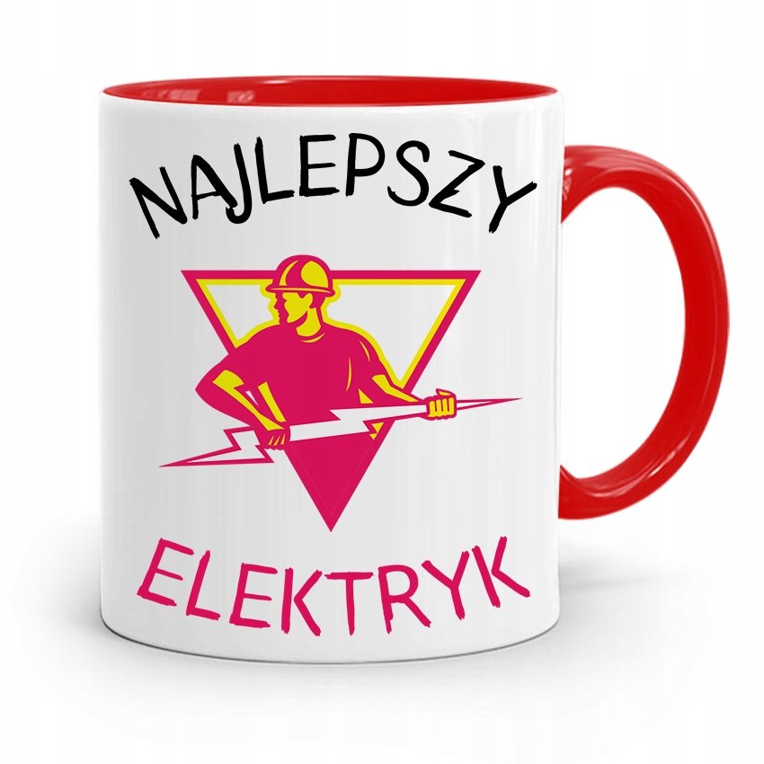 KUBEK CZERWONY DLA ELEKTRYKA NAJLEPSZY ELEKTRYK z Nadrukiem ze Zdjęciem - PoliDraw | Sklep EMPIK.COM