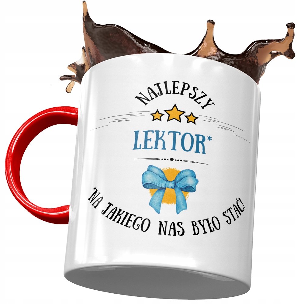 Kubek Czerwony Dla Lektora Najlepszy Lektor Kubek z Nadrukiem ze ...