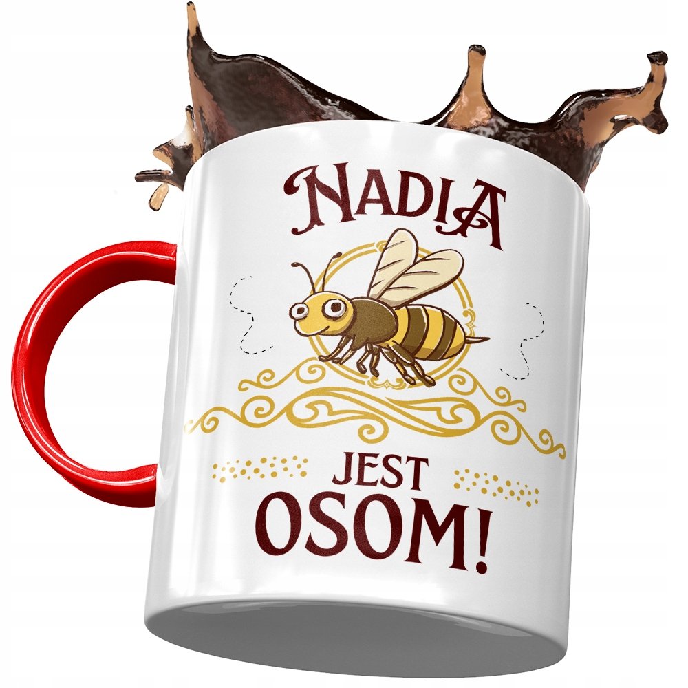 Kubek Czerwony Dla Nadii Żony Przyjaciółki z Nadrukiem ze Zdjęciem ...