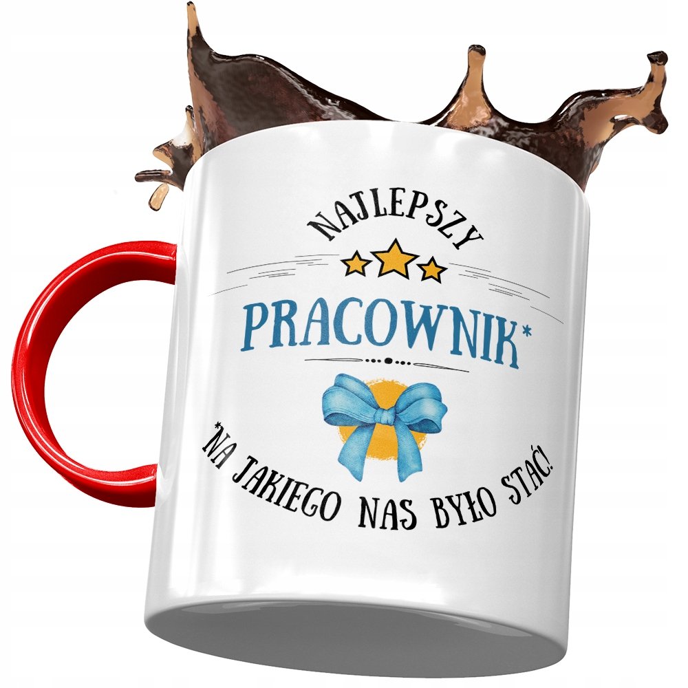 Kubek Czerwony Dla Pracownika Najlepszy Pracownik z Nadrukiem ze ...