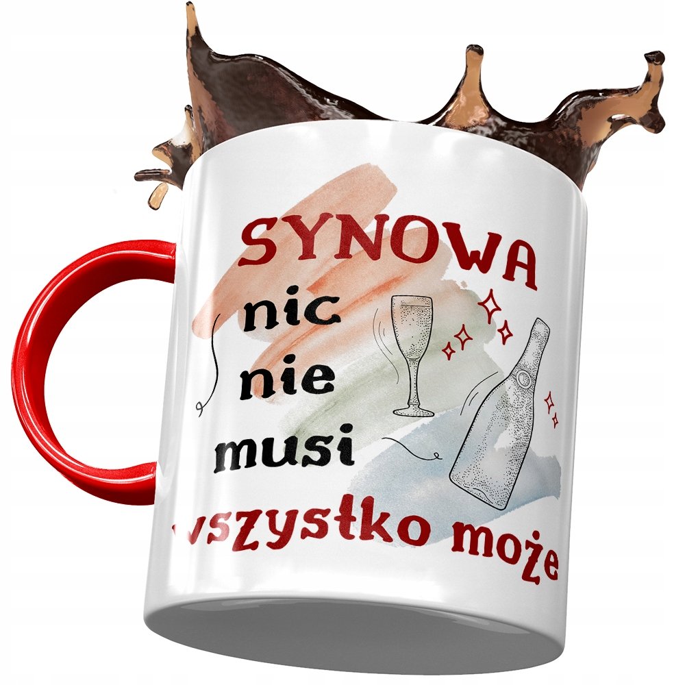 Kubek Czerwony Dla Synowej Żony Syna na Prezent z Nadrukiem ze Zdjęciem ...