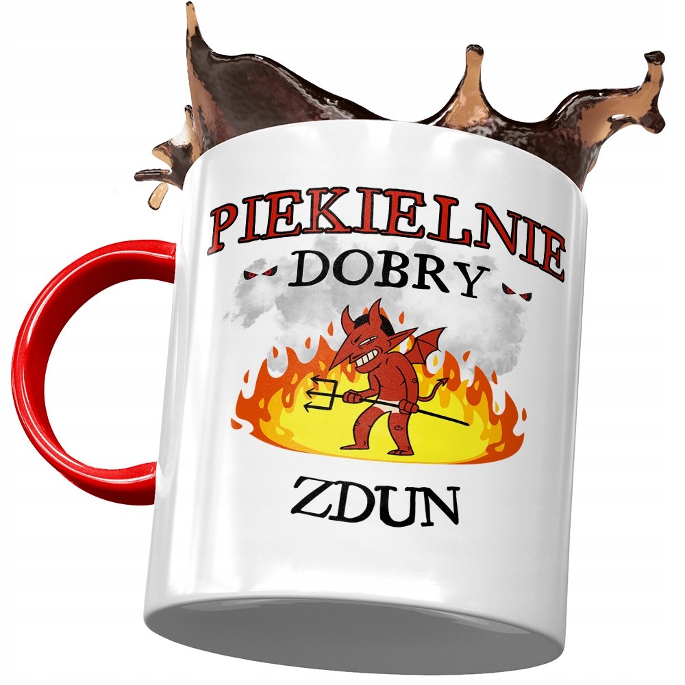 Kubek Czerwony Dla Zduna Piekielnie Dobry Zdun z Nadrukiem ze Zdjęciem ...