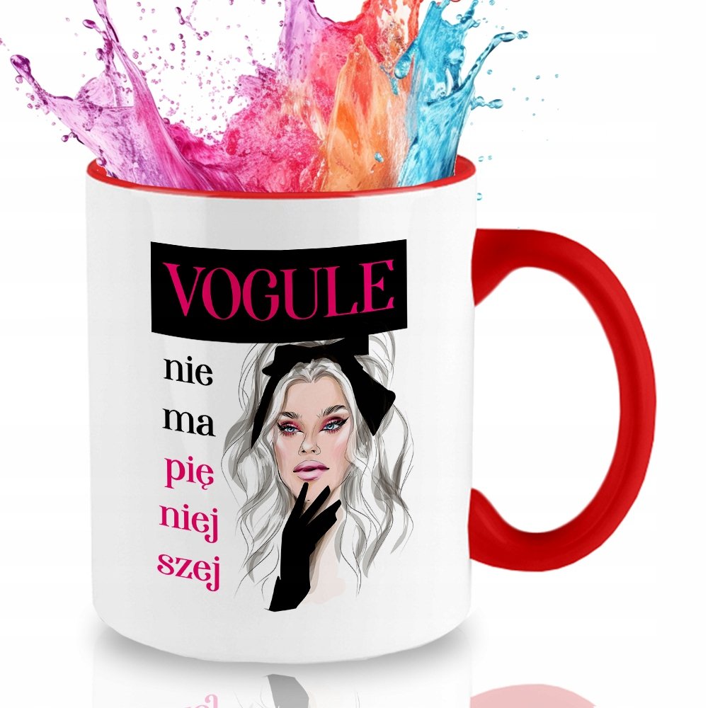 KUBEK CZERWONY Na Prezent Dla Dziewczyny Vogule NIE MA PIĘKNIEJSZEJ Wzory - StyleCouture | Sklep ...