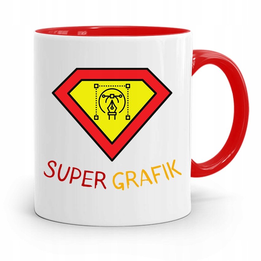 KUBEK CZERWONY PREZENT DLA SUPER GRAFIKA z Nadrukiem ze Zdjęciem ...