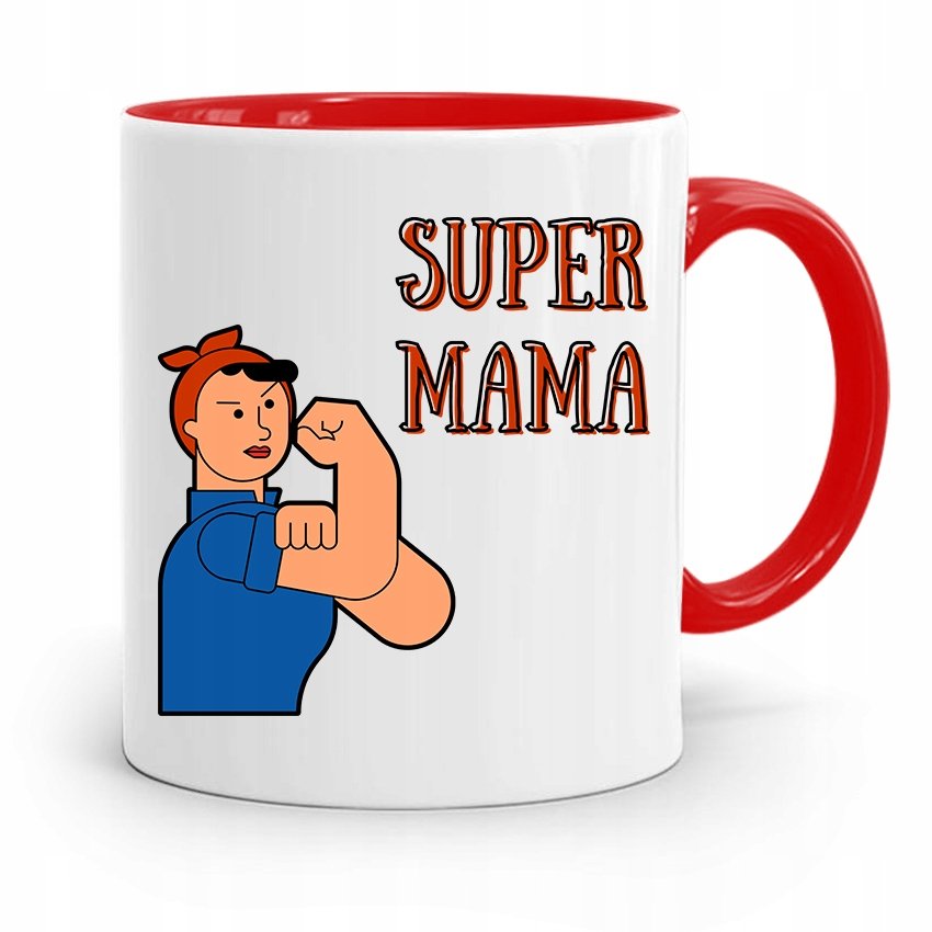KUBEK CZERWONY PREZENT DLA SUPER MAMY MATKI z Nadrukiem ze Zdjęciem ...
