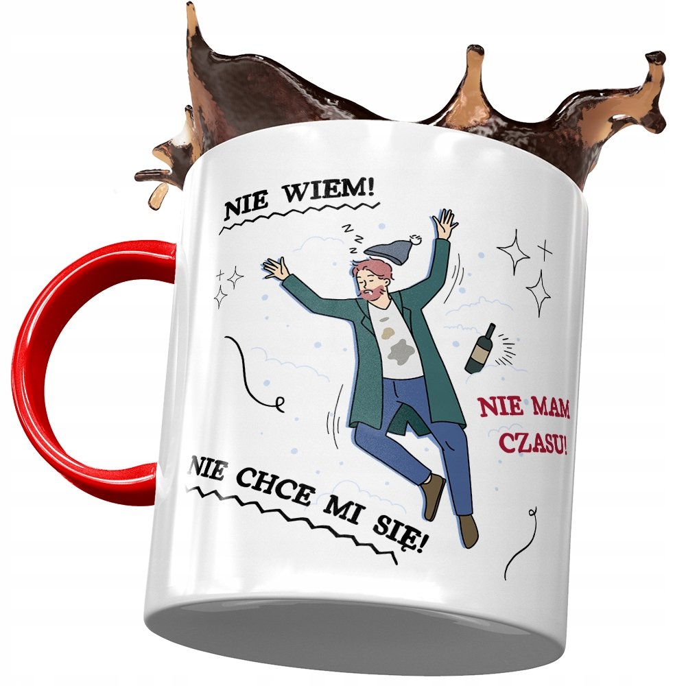 Kubek Czerwony Śmieszny Nie Mam Czasu Prezent z Nadrukiem ze Zdjęciem ...