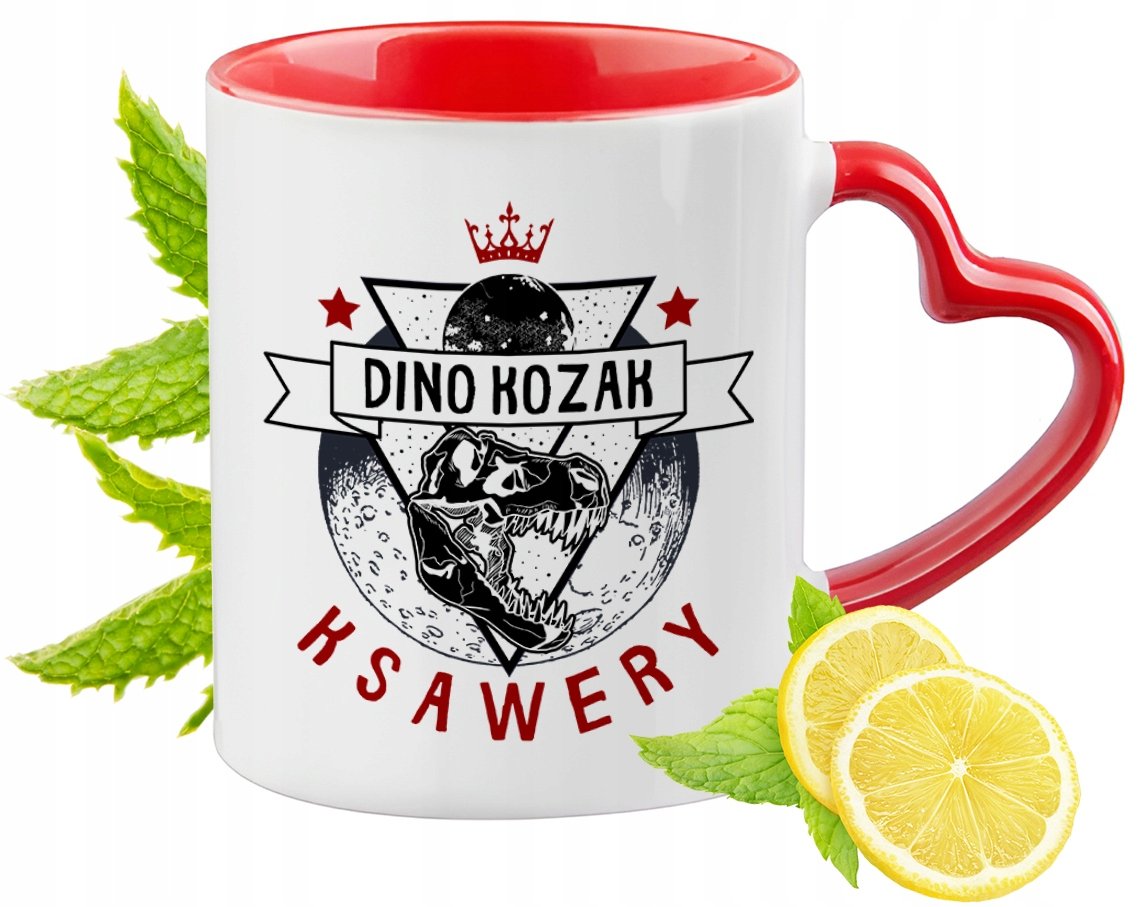 Kubek Czerwony z Uszkiem w Kształcie Serca Dla Ksawerego na Prezent - PoliDraw | Sklep EMPIK.COM