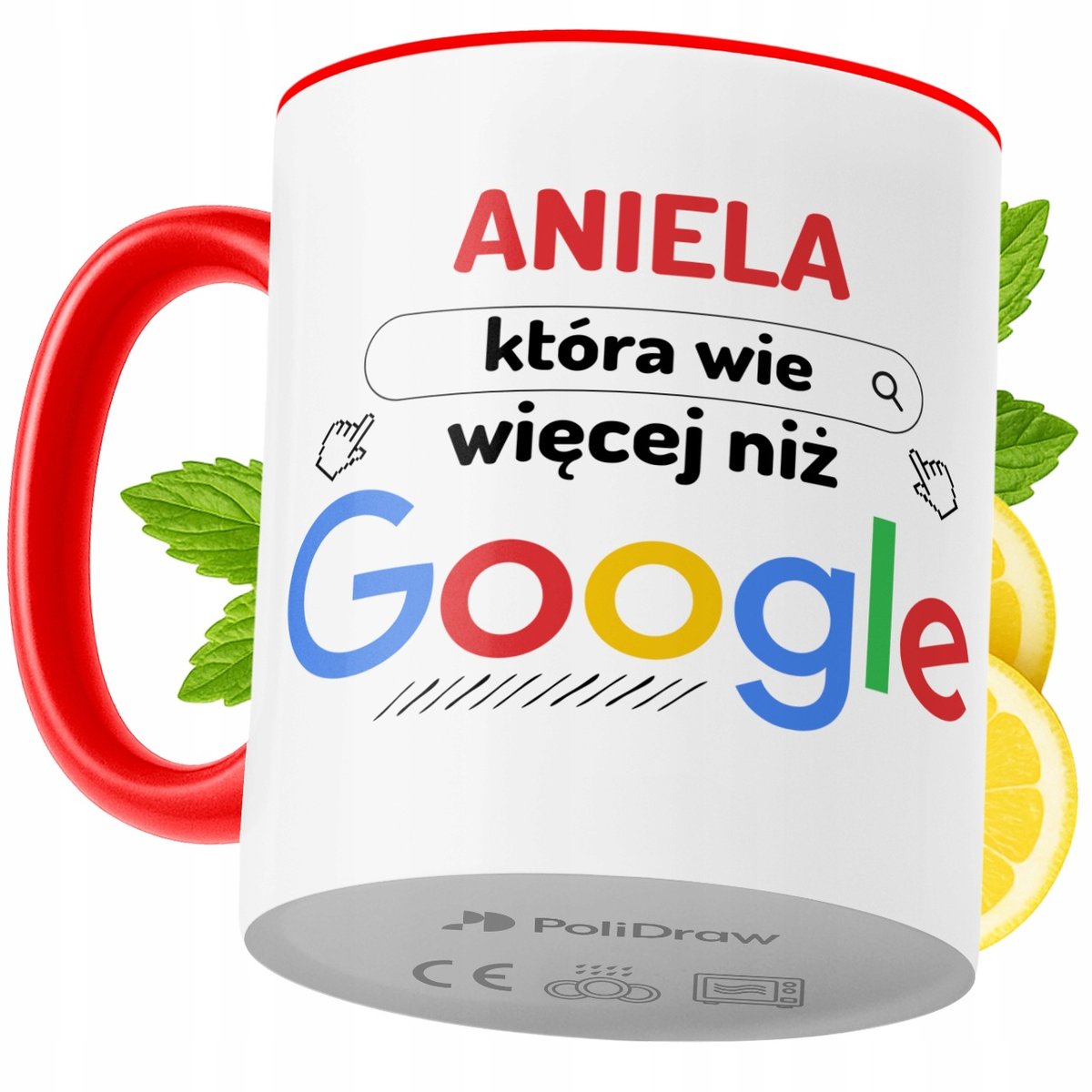 Kubek Dla Anieli na Prezent z Nadrukiem ze Zdjęciem 330 ml Czerwony ...
