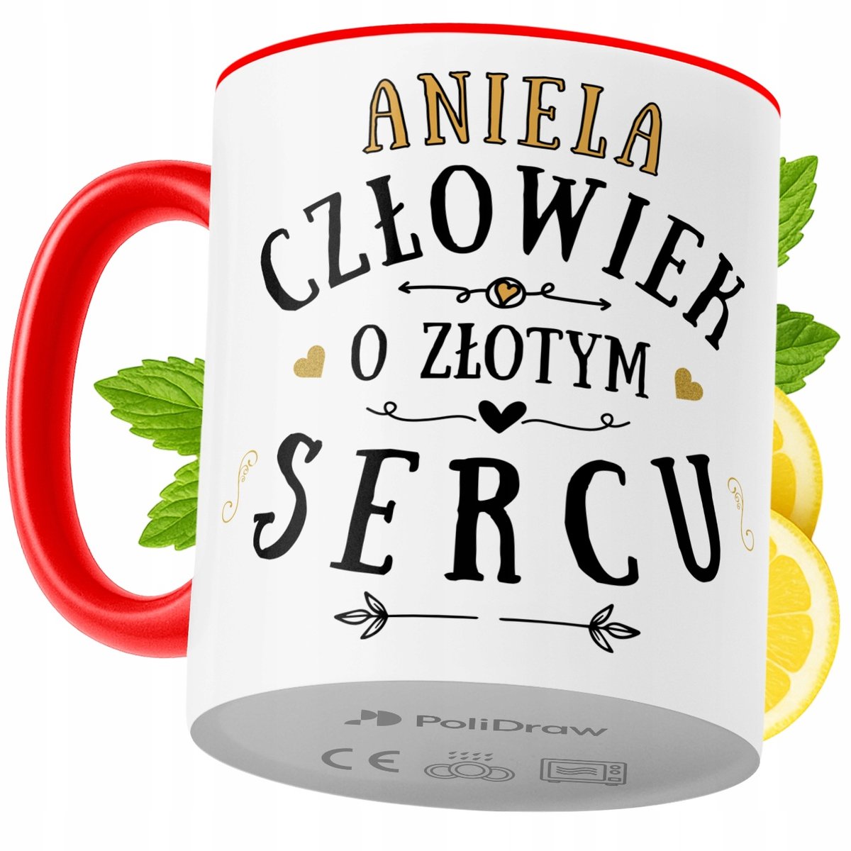 Kubek Dla Anieli na Prezent z Nadrukiem ze Zdjęciem 330 ml Czerwony ...