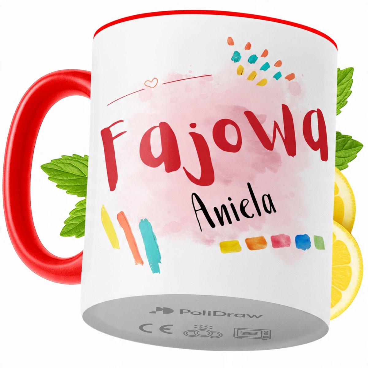 Kubek Dla Anieli na Prezent z Nadrukiem ze Zdjęciem 330 ml Czerwony ...
