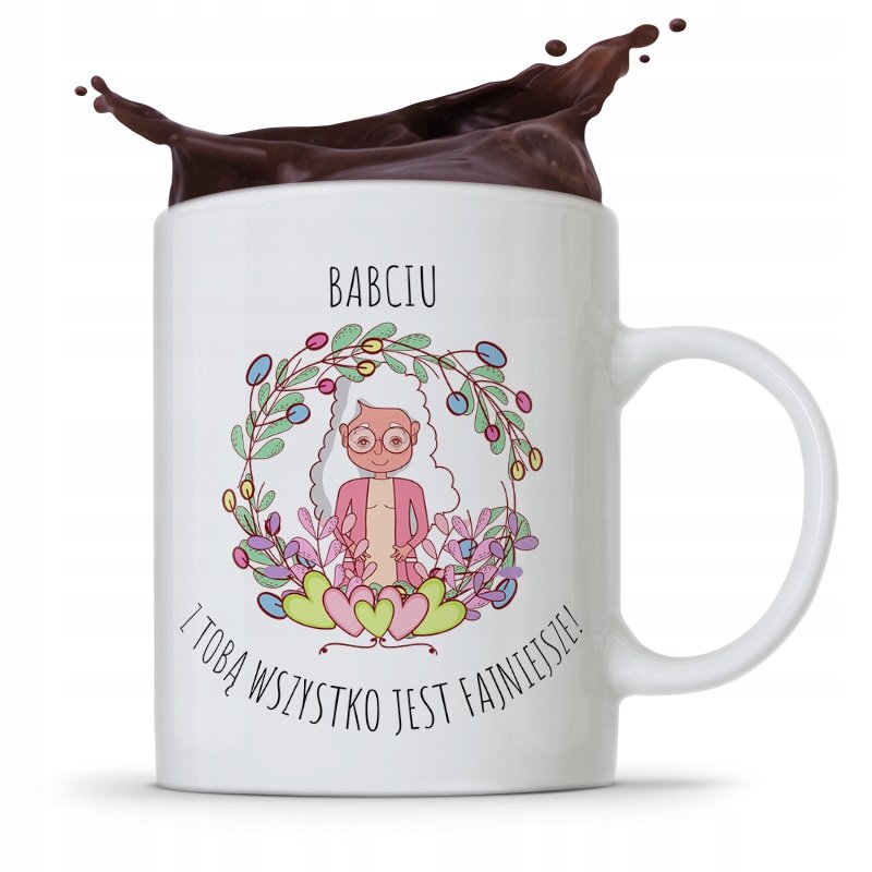 KUBEK DLA BABCI NA IMIENINY BABCIU z Nadrukiem ze Zdjęciem - PoliDraw | Sklep EMPIK.COM