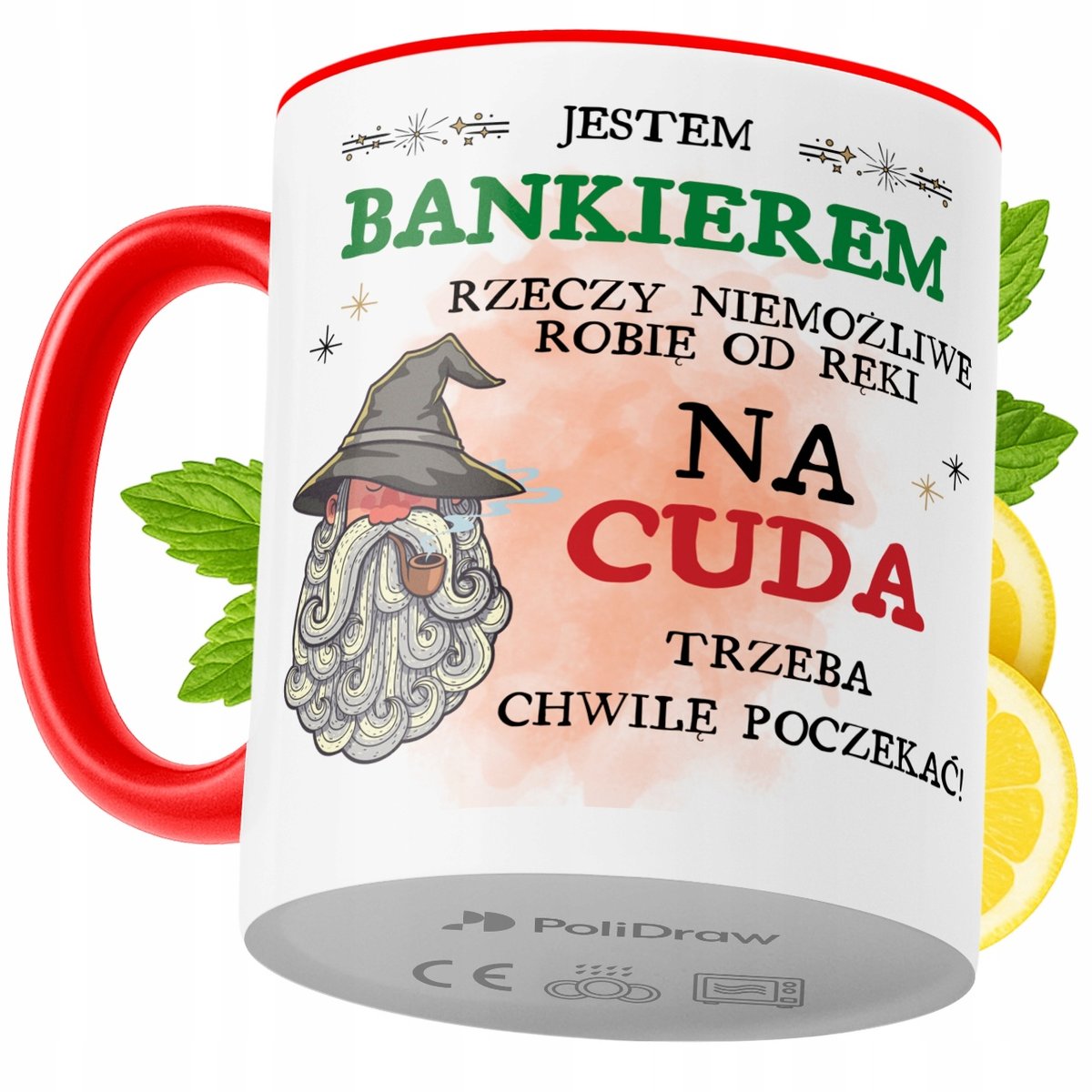 Kubek Dla Bankiera na Prezent z Nadrukiem ze Zdjęciem 330 ml Czerwony ...