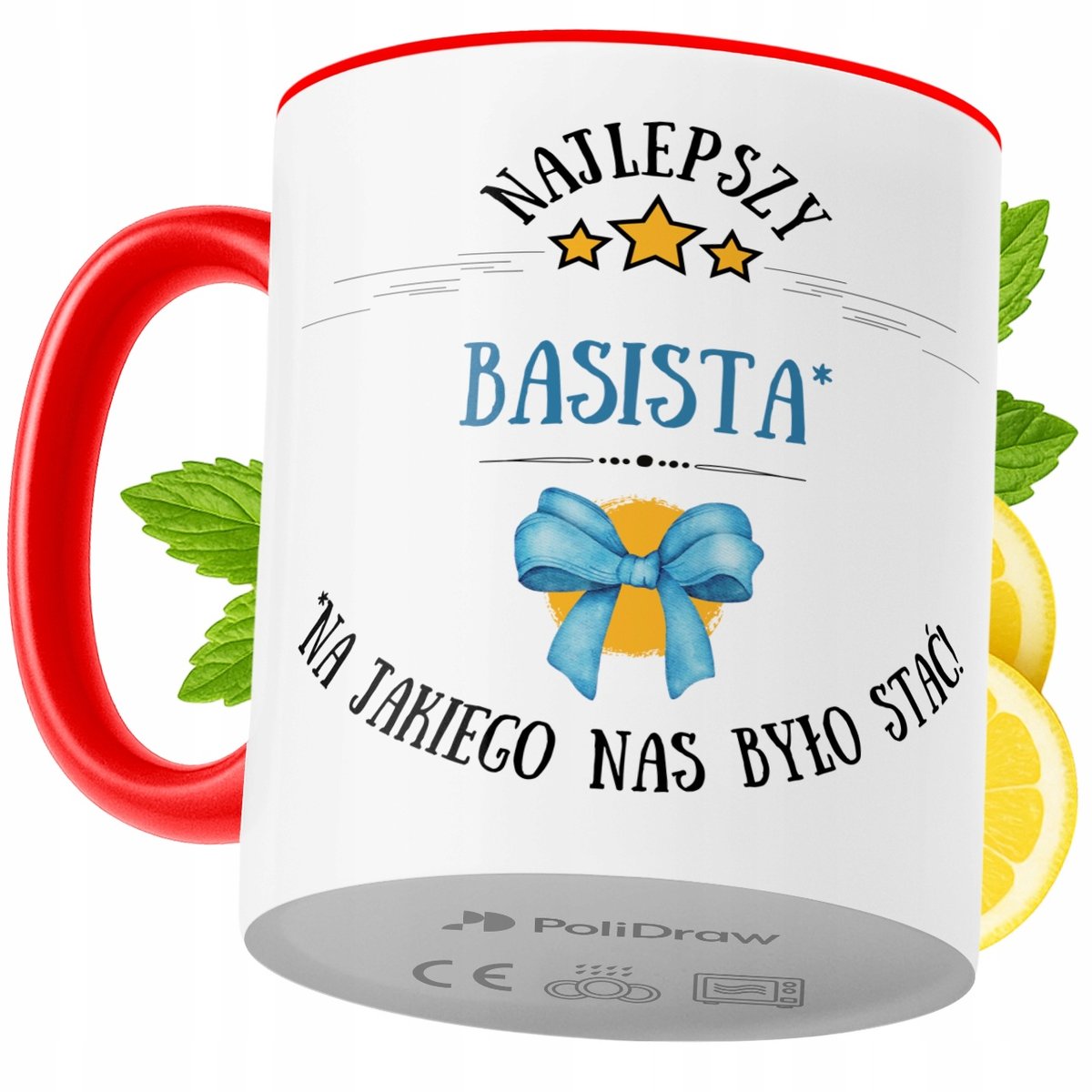 Kubek Dla Basisty na Prezent z Nadrukiem ze Zdjęciem 330 ml Czerwony ...