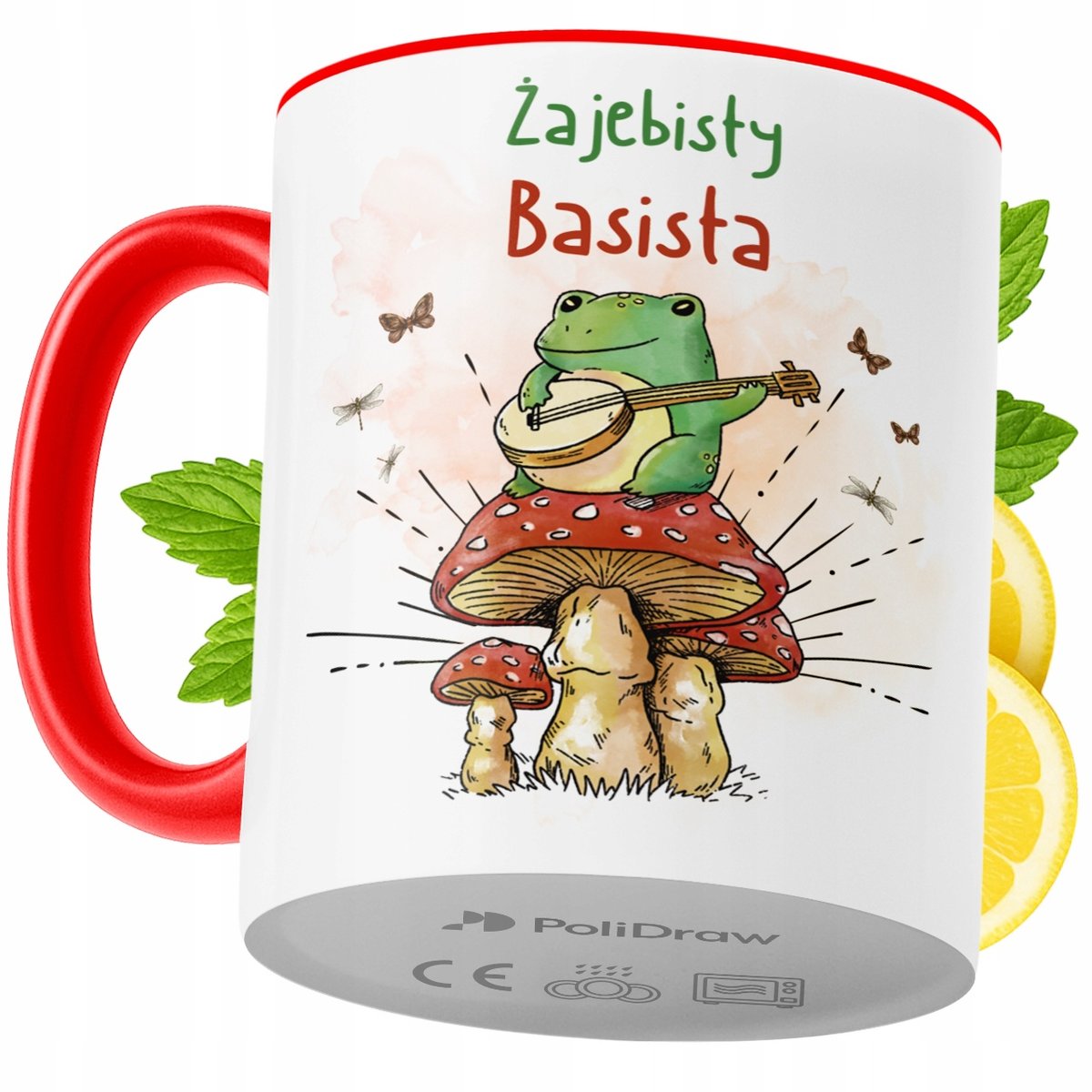 Kubek Dla Basisty na Prezent z Nadrukiem ze Zdjęciem 330 ml Czerwony ...