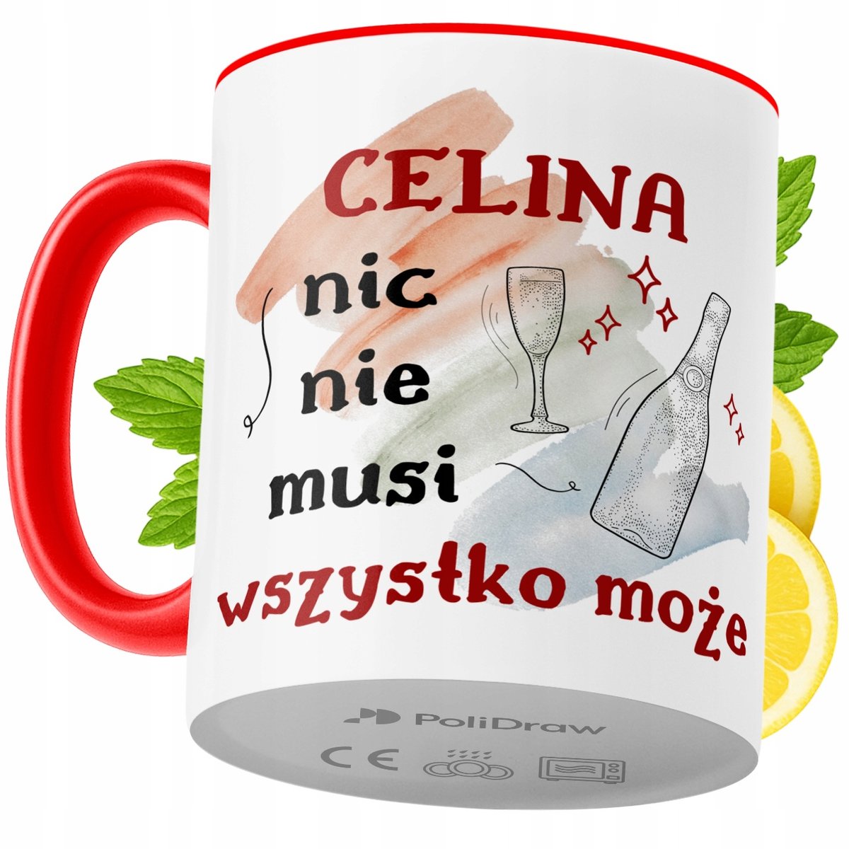 Kubek Dla Celiny na Prezent z Nadrukiem ze Zdjęciem 330 ml Czerwony ...