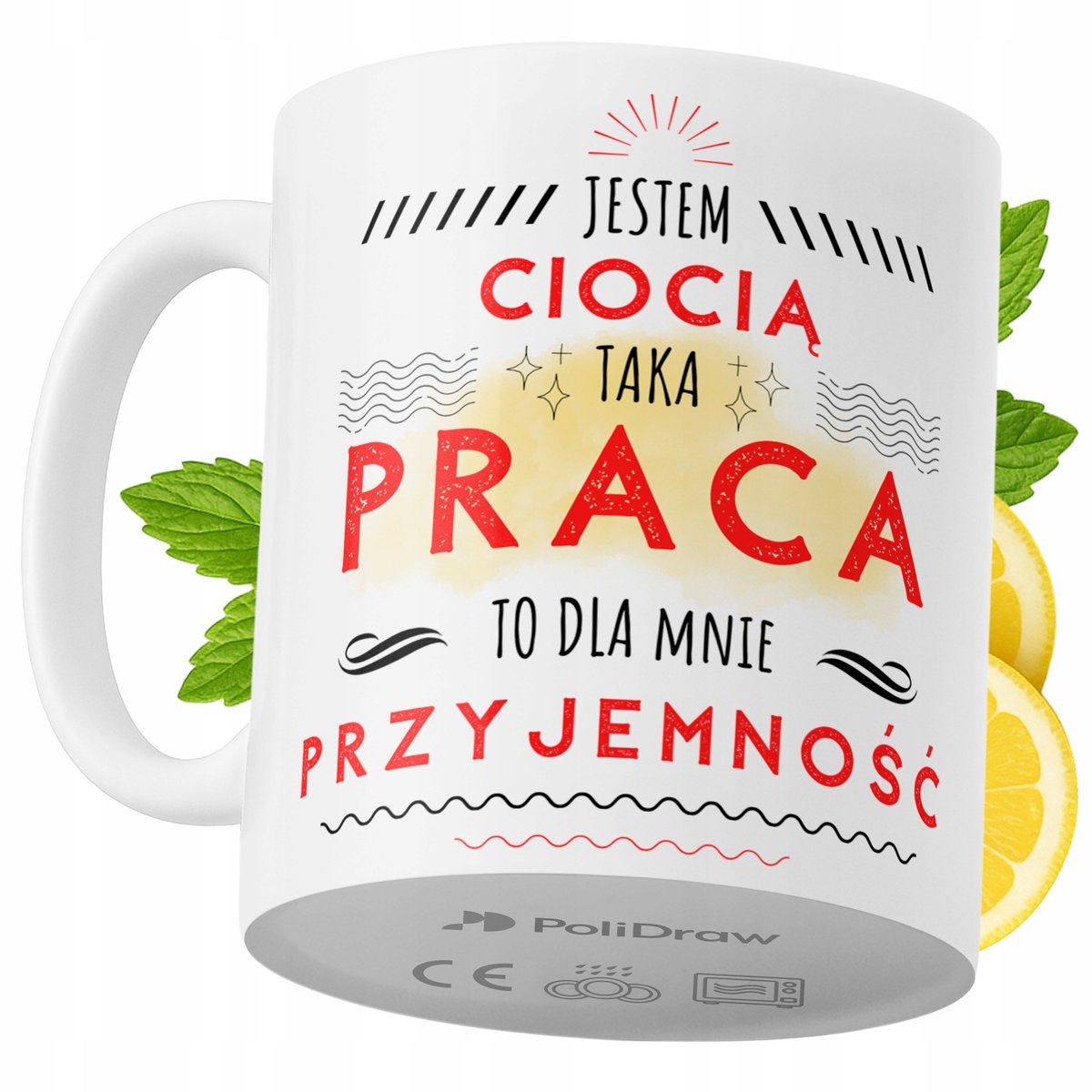 Kubek Dla Cioci na Prezent z Nadrukiem ze Zdjęciem 330 ml PoliDraw + Opakowanie na prezent (wzór ...