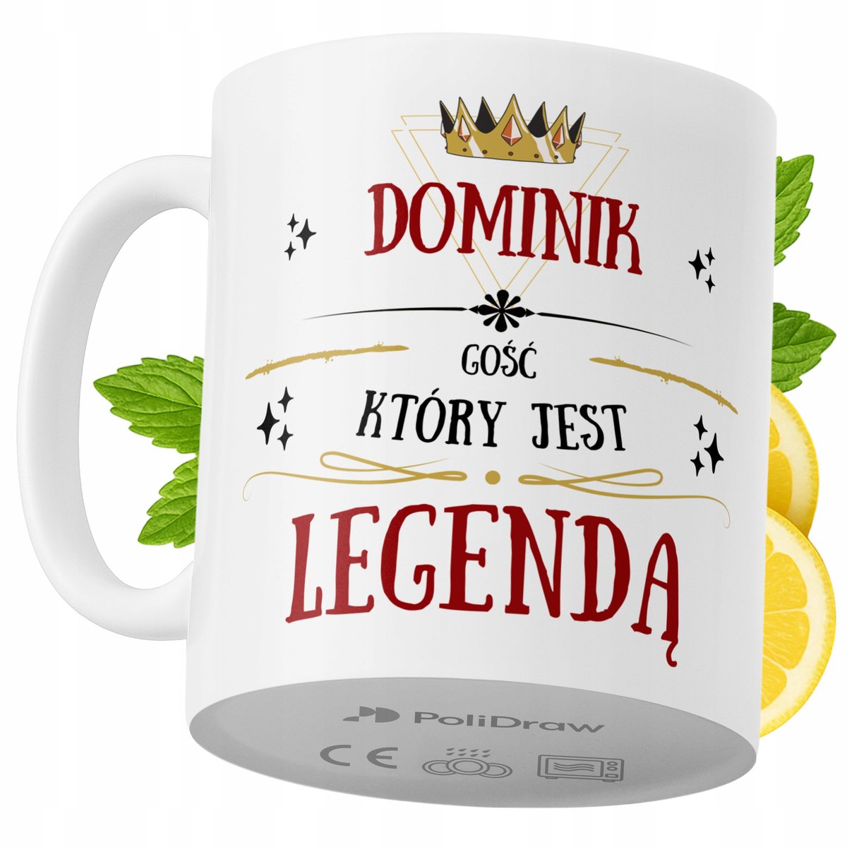 Kubek Dla Dominika na Prezent z Nadrukiem ze Zdjęciem 330 ml PoliDraw + Opakowanie na prezent ...