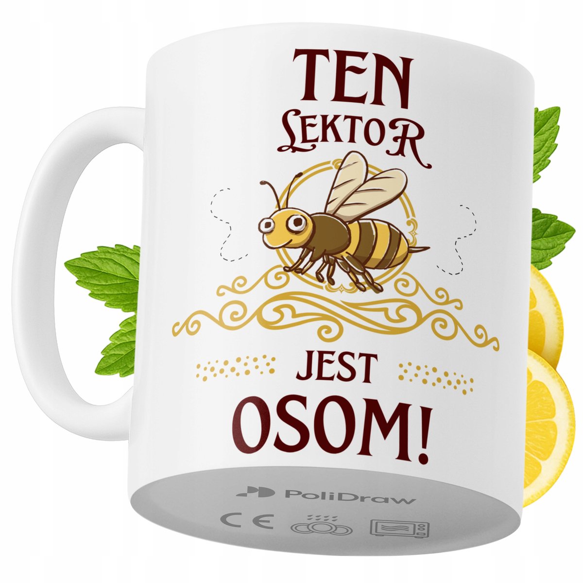 Kubek Dla Lektora na Prezent z Nadrukiem ze Zdjęciem 330 ml PoliDraw + Opakowanie na prezent ...