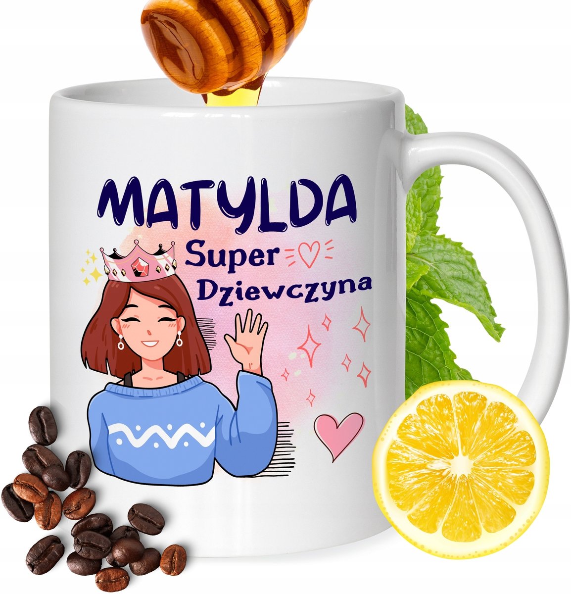 Kubek Dla Matyldy Koleżanki Przyjaciółki Prezent z Nadrukiem Biały ...