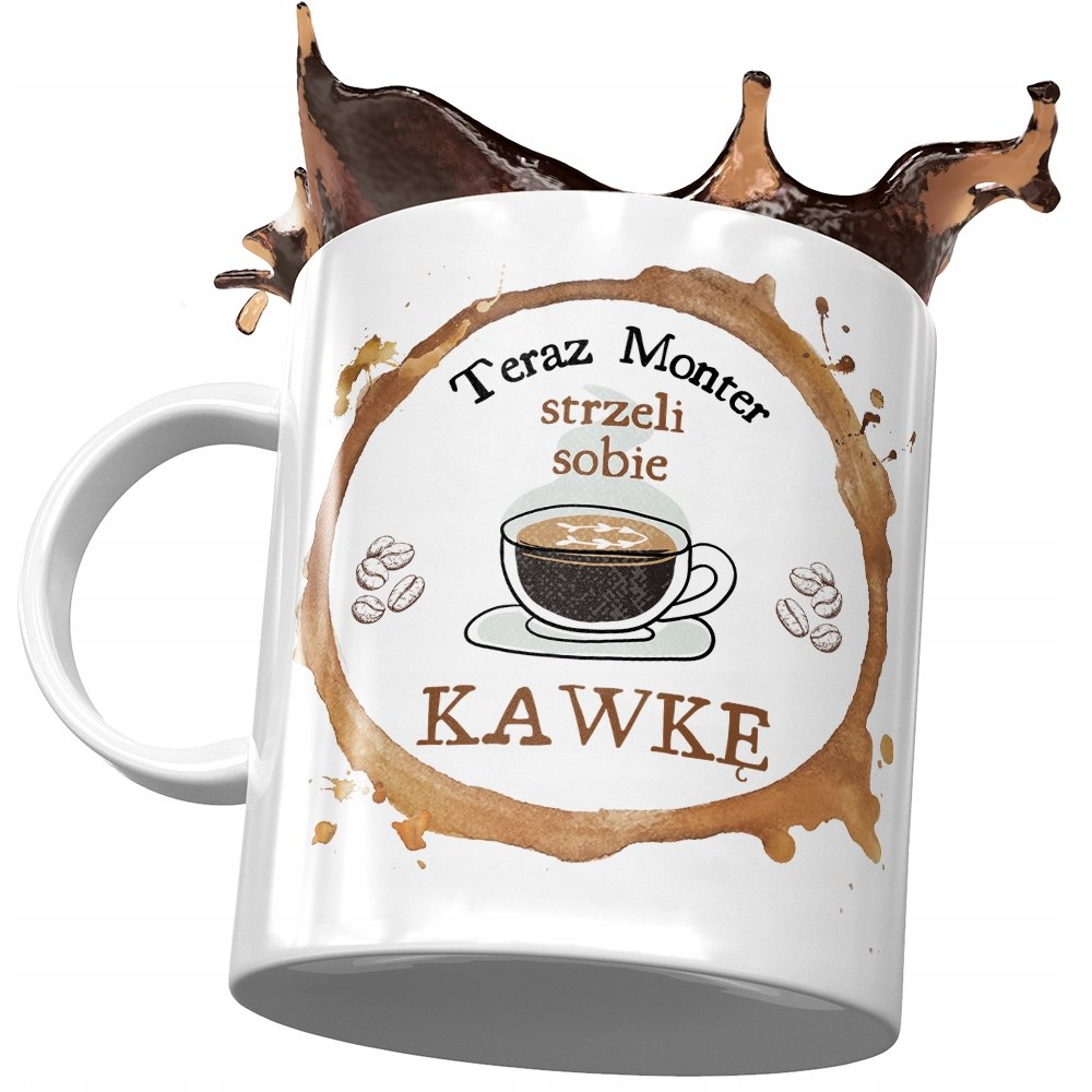 Kubek Dla Montera Który Teraz Strzeli Sobie Kawkę Z Nadrukiem Ze Zdjęciem + Opakowanie Na ...
