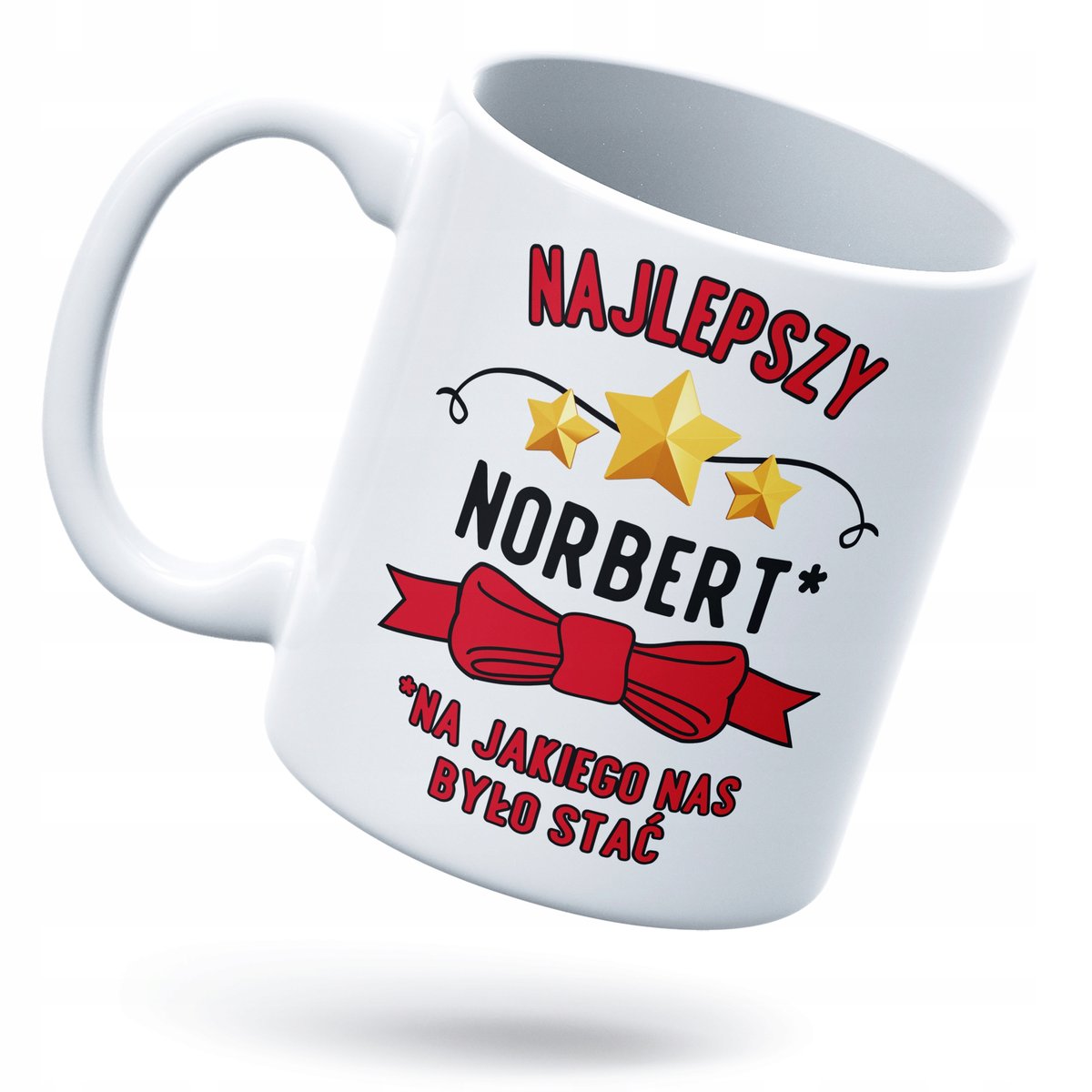 Kubek Dla Norberta Prezent z Dowolnym Trwałym Nadrukiem Zdjęciem Biały ...